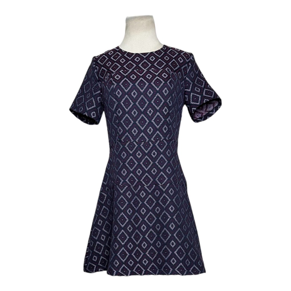 Cece Purple Diamond Pattern Fit-And-Flare Mini Dress … - Gem